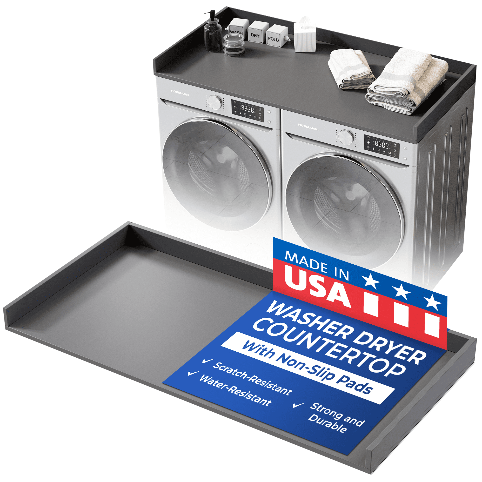 OfficeSimpli Washer Dryer Countertop w Non-Slip Pads, Made in USA ...
