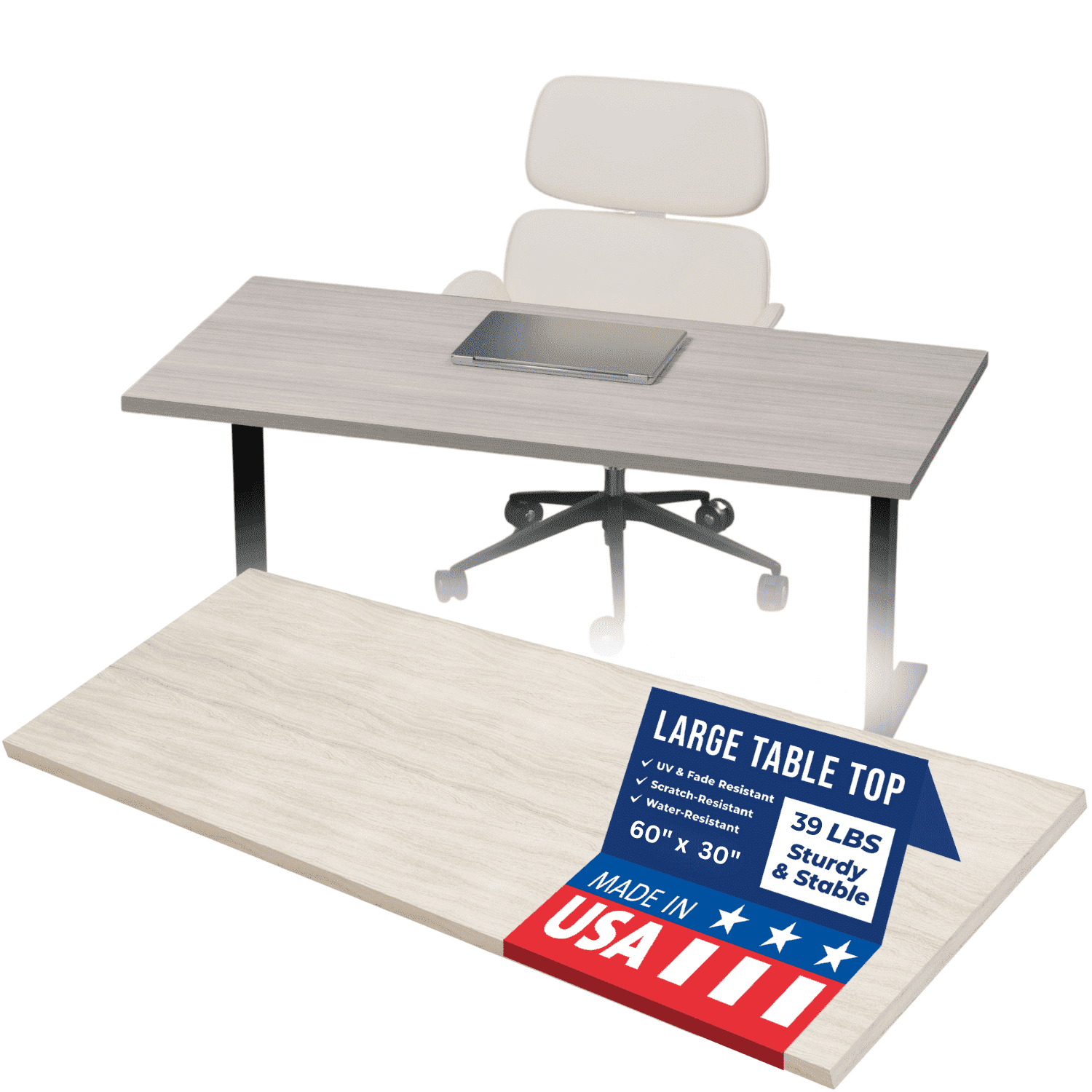 OfficeSimpli Wood Desk Top, 60 x 30 Inch Made in USA, Table Top for ...