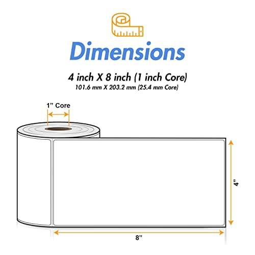 OfficeSmartLabels – 4" x 8" Direct Thermal Labels - Compatible with ...