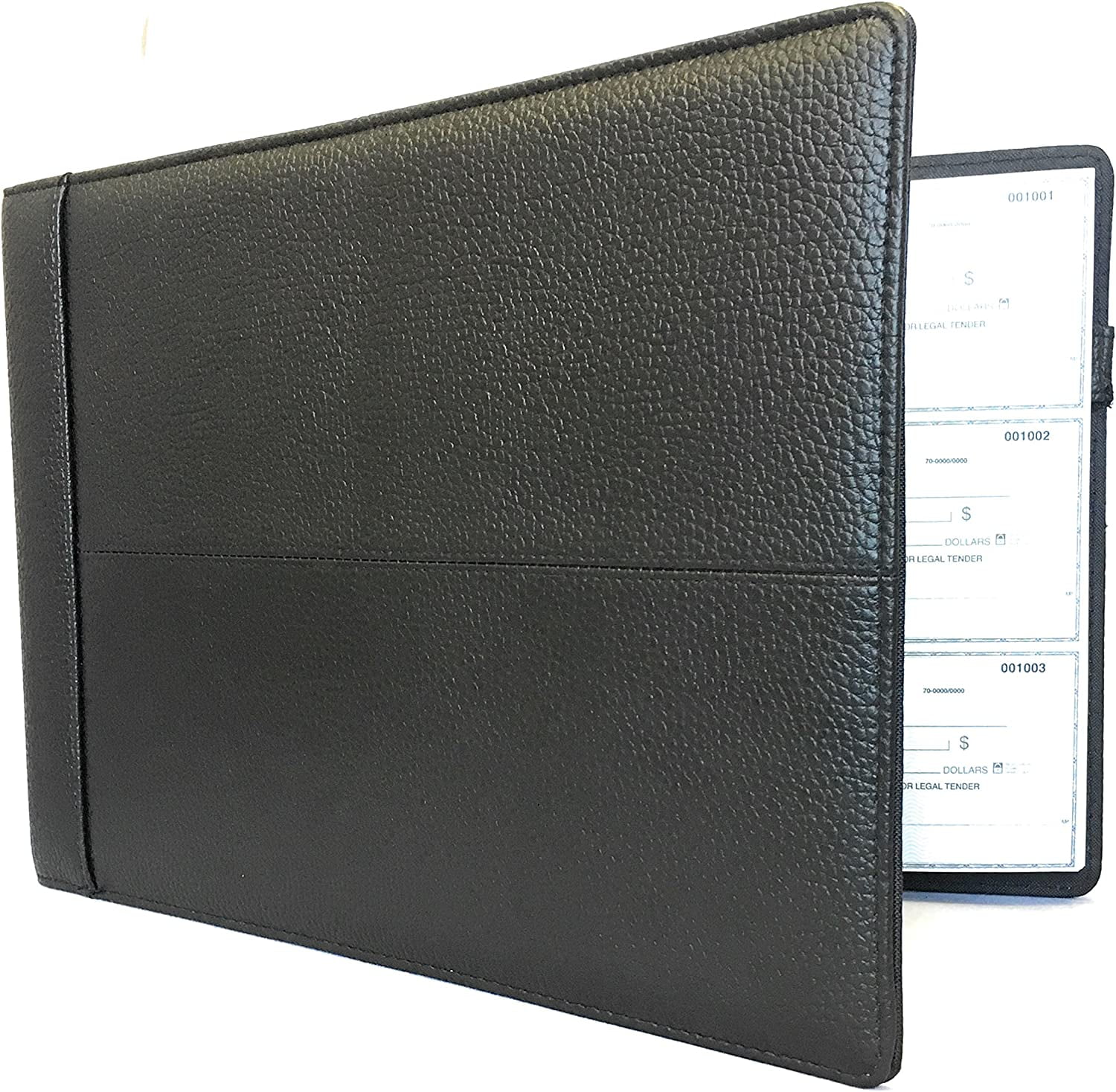 Officewerks Executive Check Binder, Black Padded Leather Look, 7 Ring ...