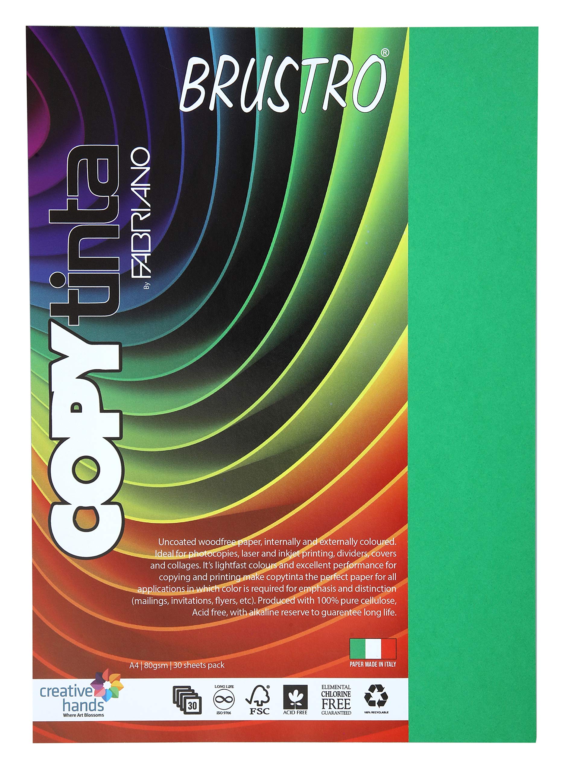 OfficeZen Copytinta Coloured Craft Paper A4 Size 80 GSM Bright Green ...