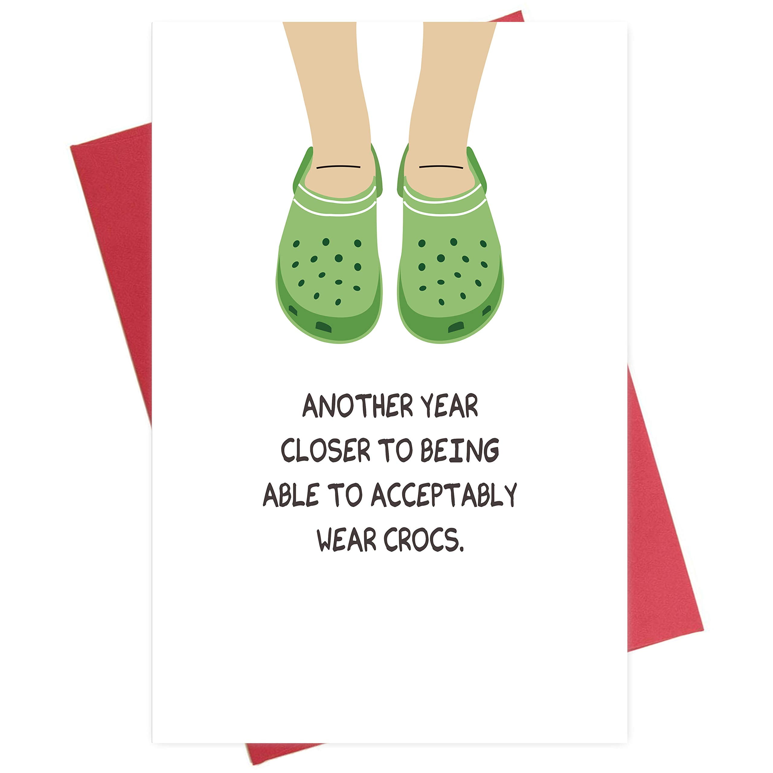 OfficeZen Crocs Birthday Card, Jokey Bday Card, Funny Birthday Greeting ...