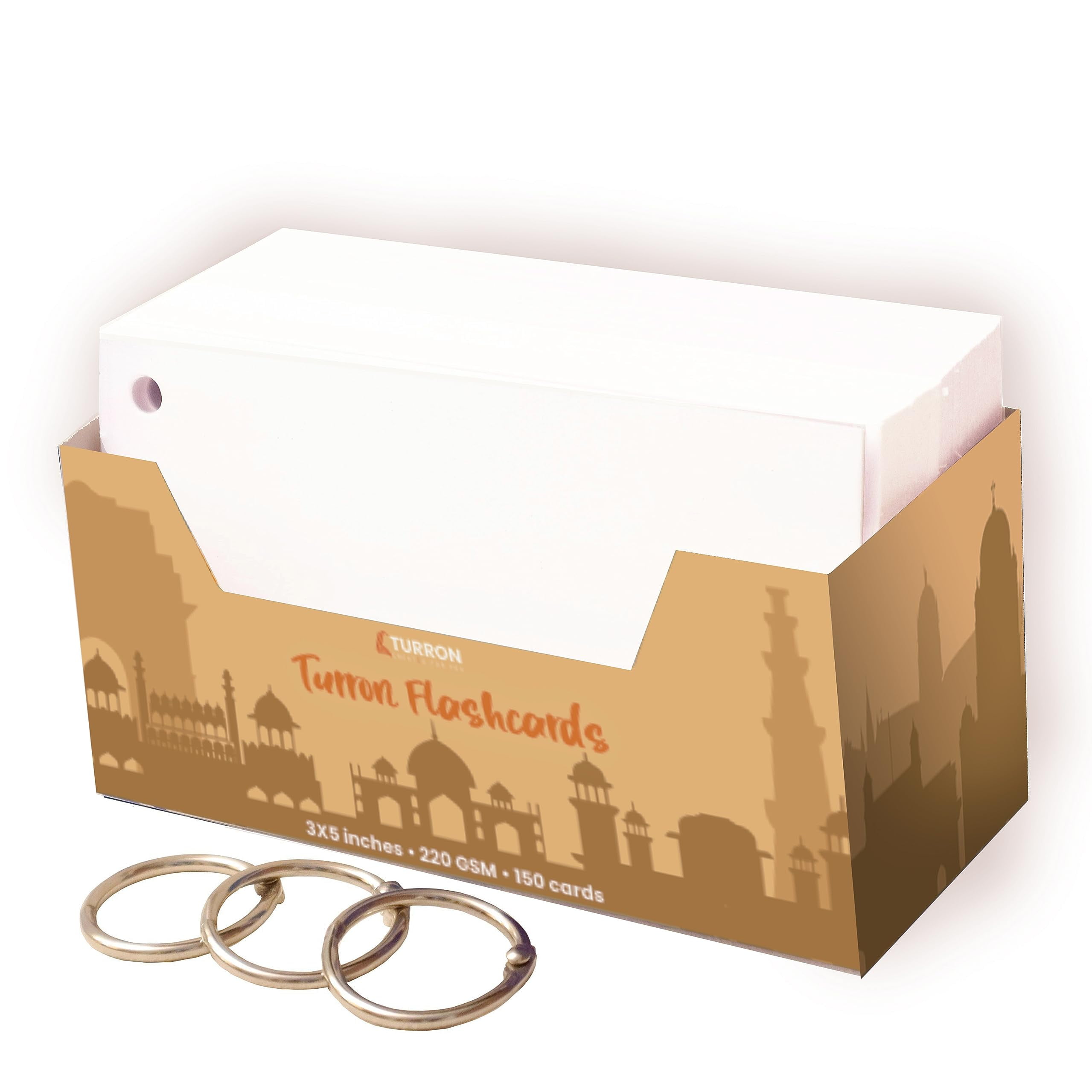 OfficeZen Index Flash Cards Tray - 200 GSM, 150 Cards, 3x5 inch, Blank ...