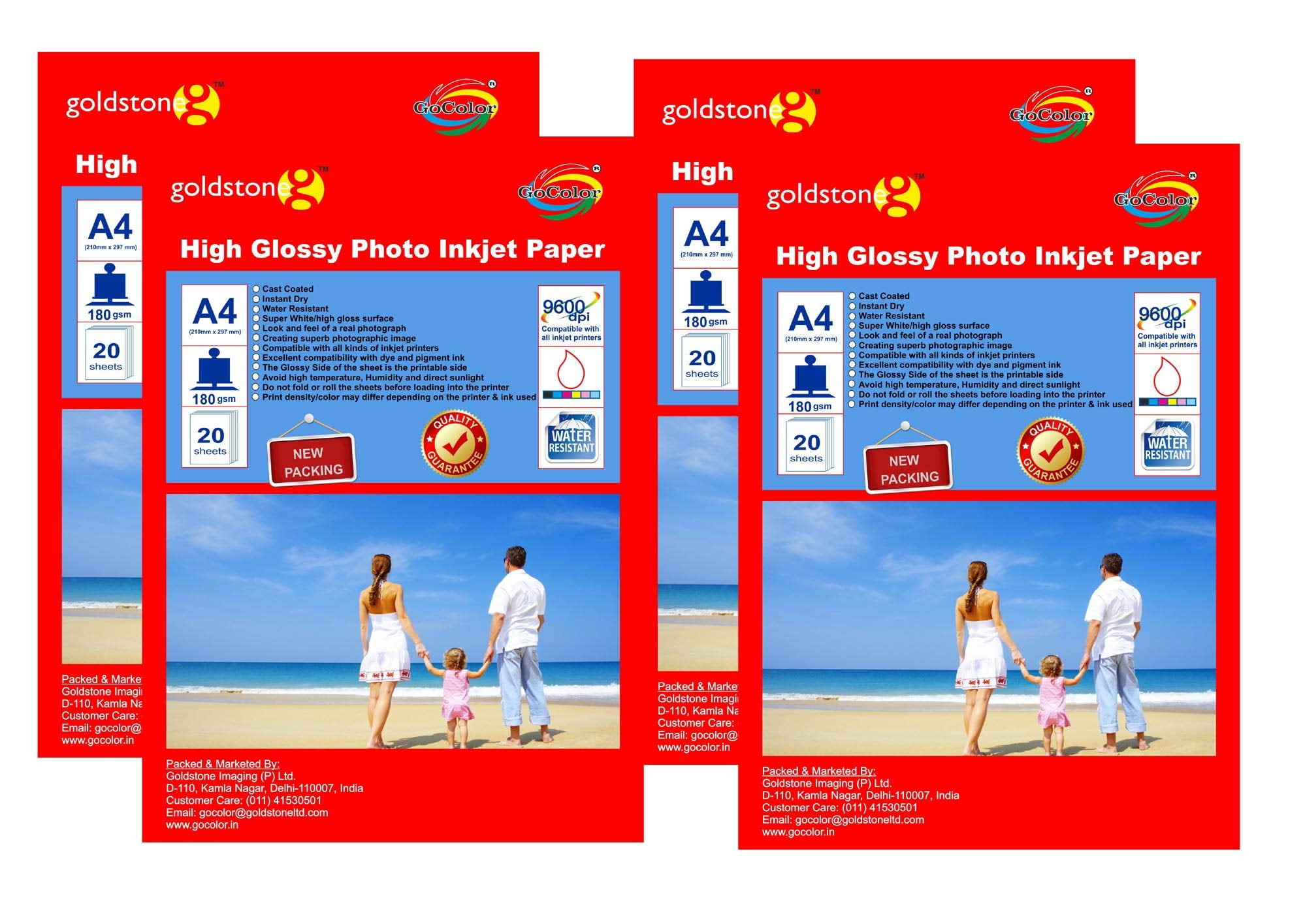 OfficeZen Inkjet High Glossy Photo Paper 180 GSM X 4 Pack Combo (A4 ...