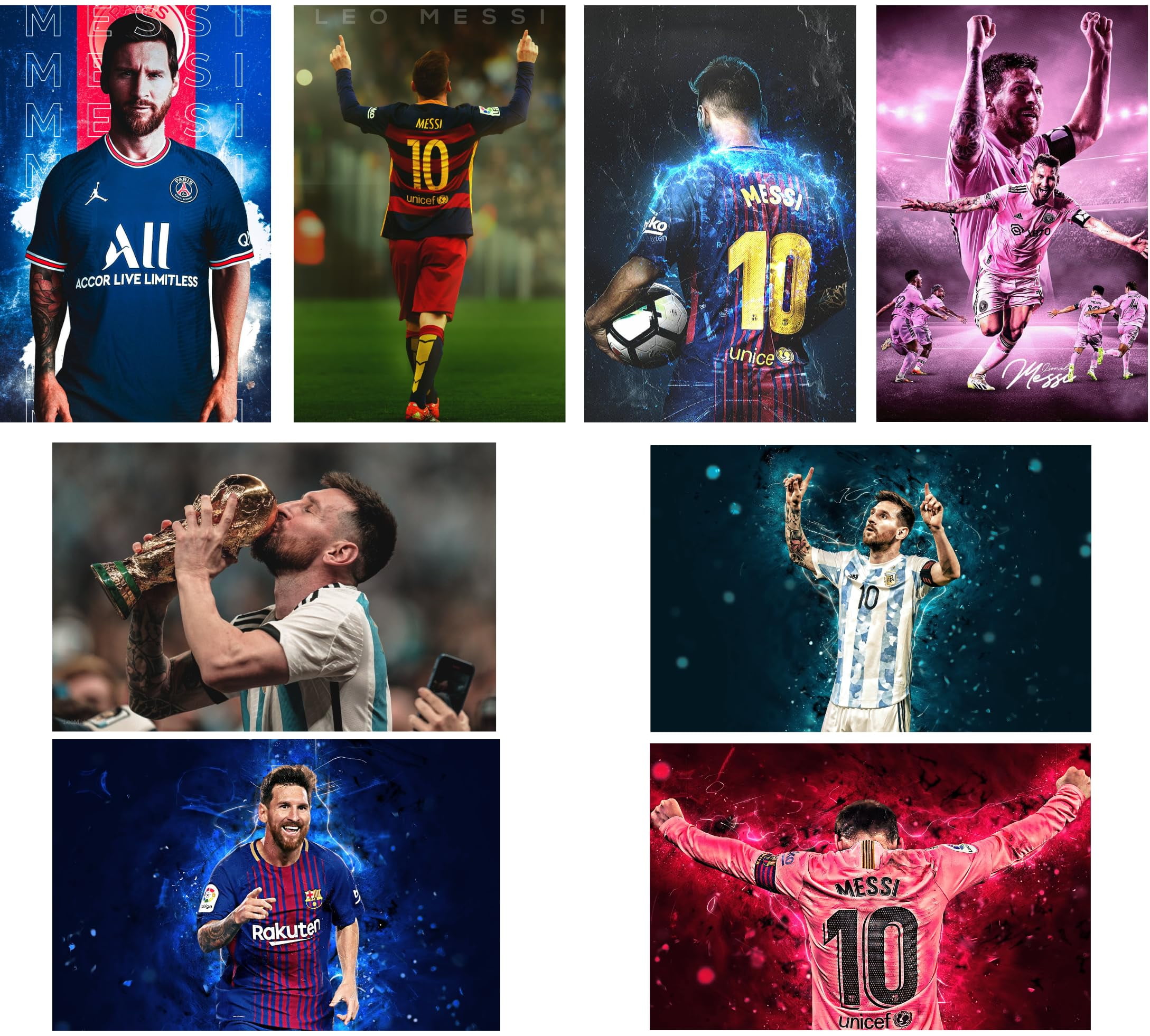 OfficeZen Lionel Messi Poster - Football Posters For Wall Set Of 8 300 ...