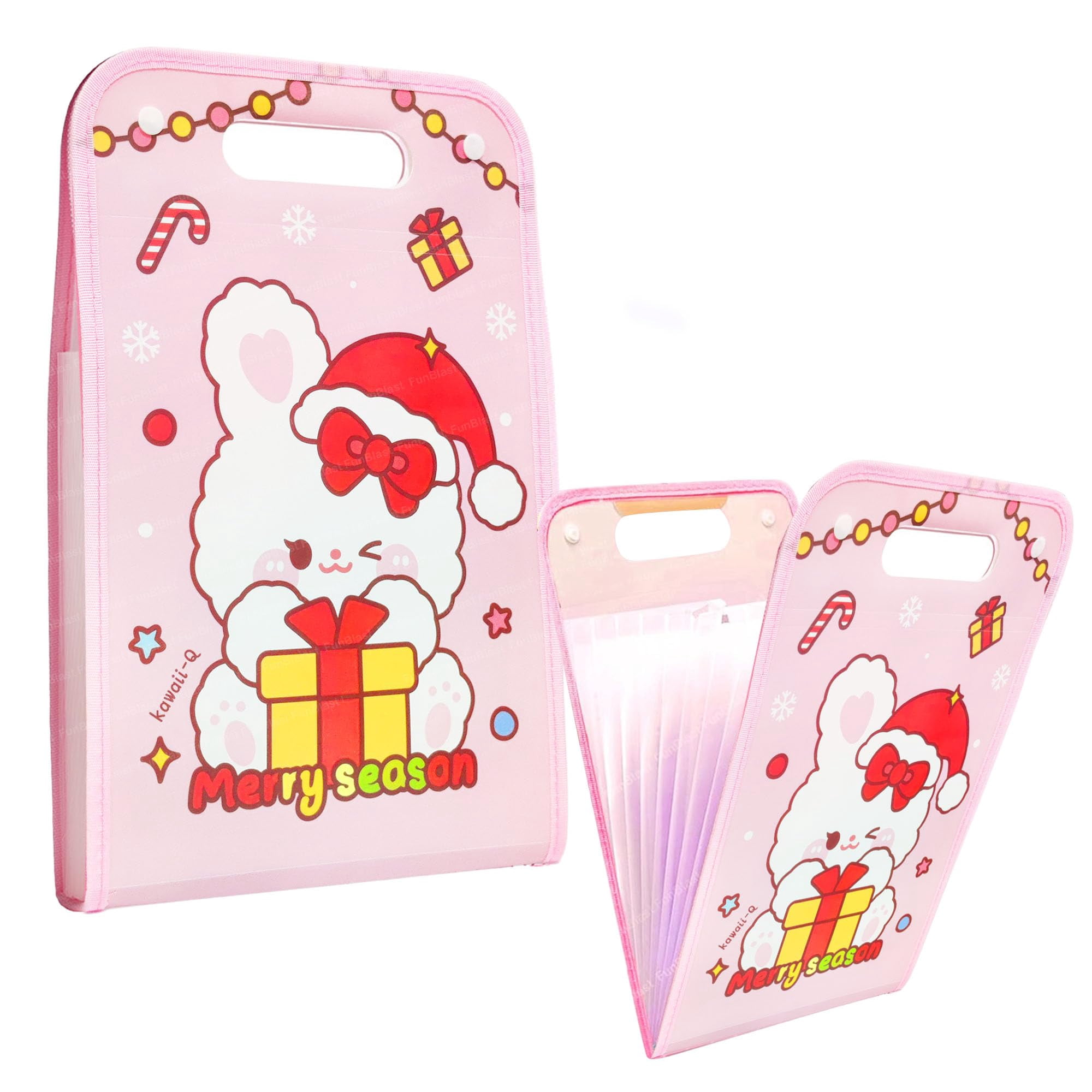 OfficeZen Merry Christmas File Folder with Button Lock and Handle ...