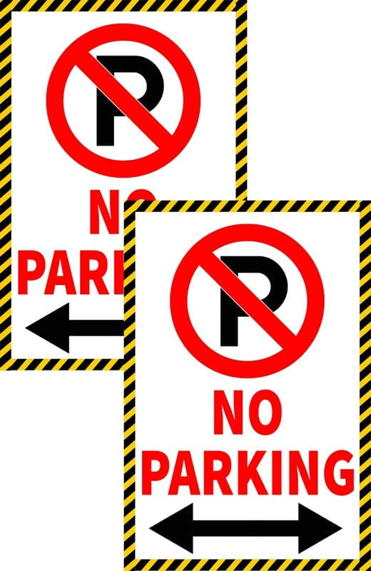 OfficeZen No Parking 8X12 Inch PVC Sticker Double Side Taped Waterproof ...