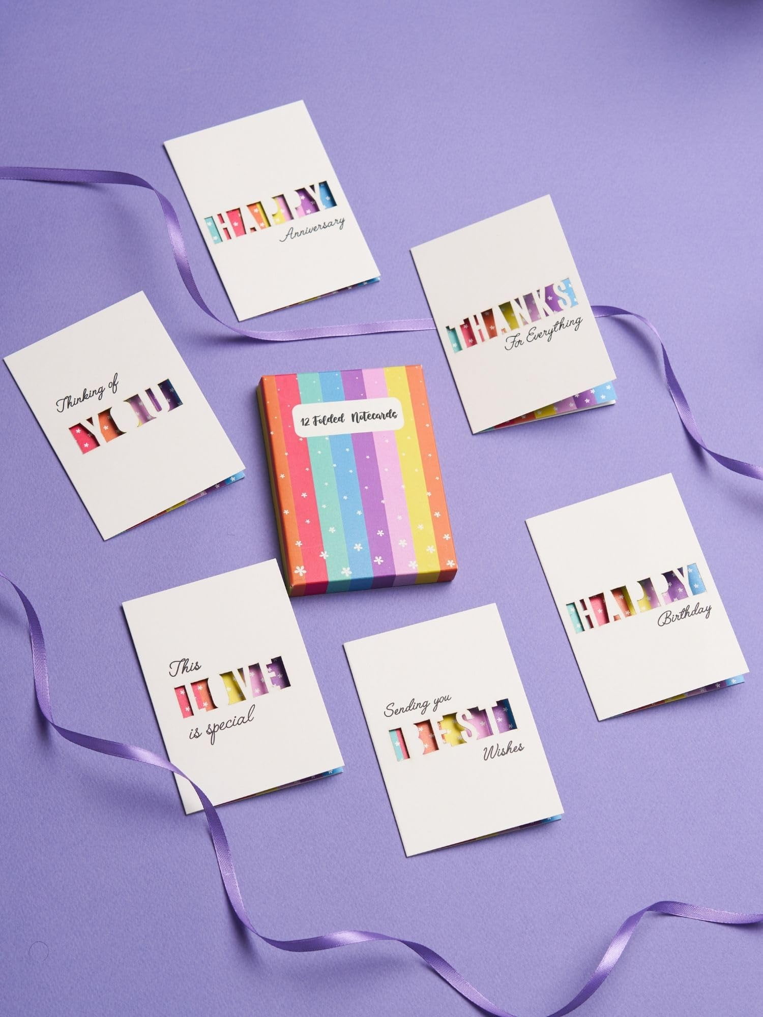 OfficeZen Set Of 12 Blank Laser Cut Notecards|Box Packaging|3 X 4.25 In ...