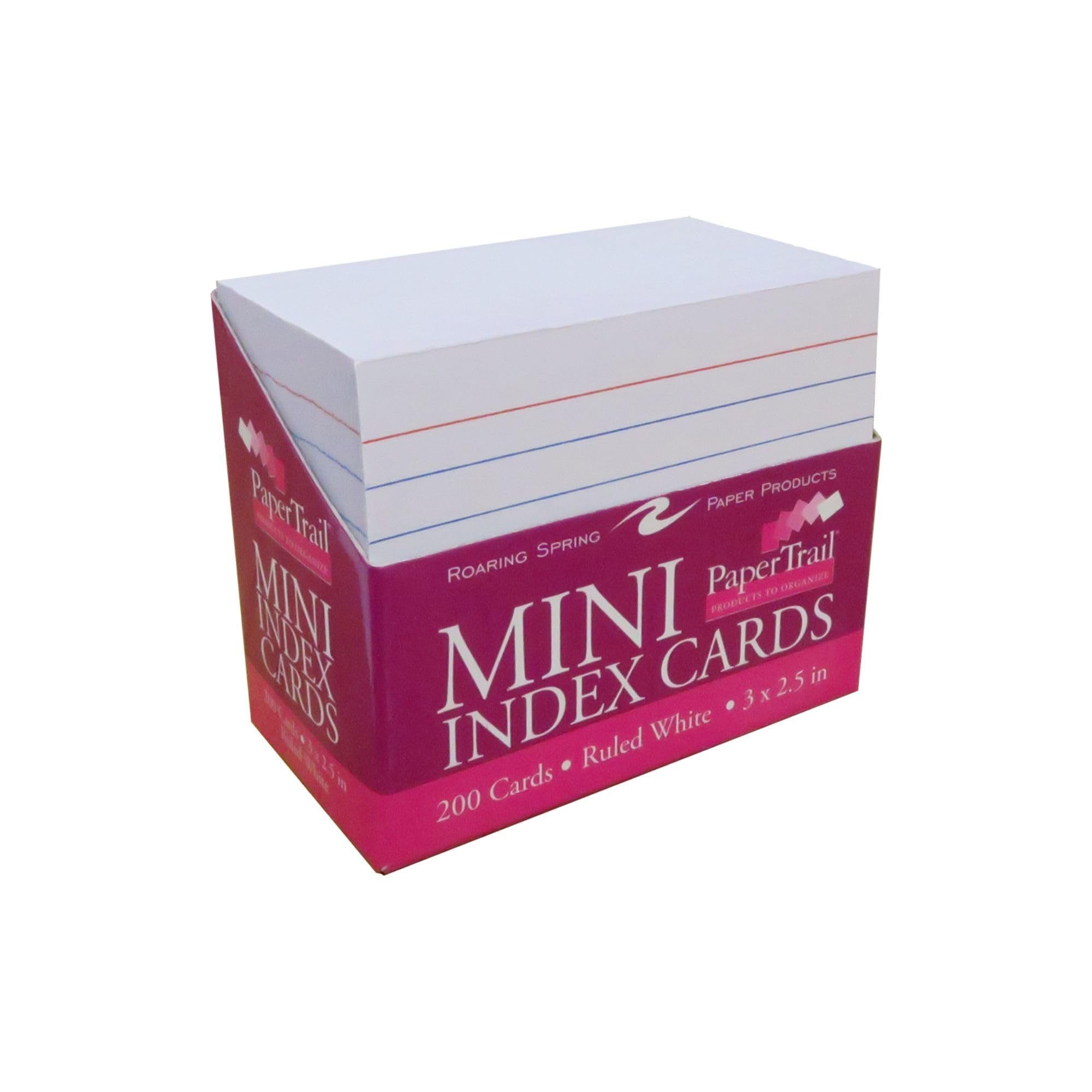 OfficeZen Spring Mini Index Cards 3"x2.5", 200 Count, 100# White Single Sided Ruled Paper, In ...