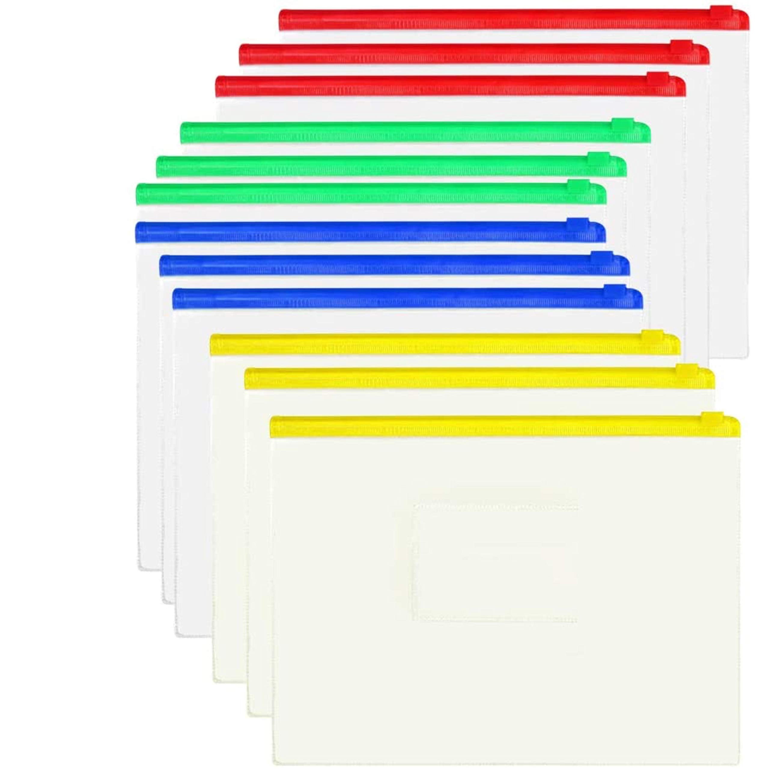 OfficeZen Zip File Folders Zipper Pouch Bags,12 Pcs Document Bags In ...