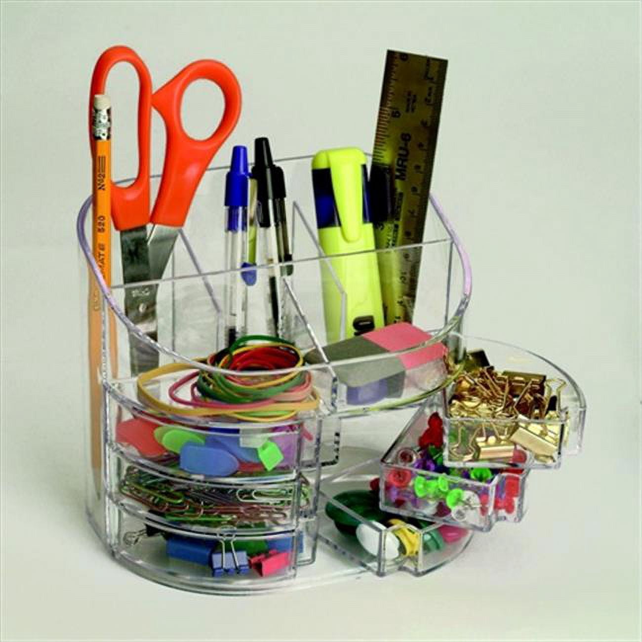 Officemate 090576 Multi-Compartment Double Supply Organizer - Clear ...