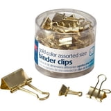 Officemate Assorted Size Binder Clips - 30 / Pack - Gold - Metal ...