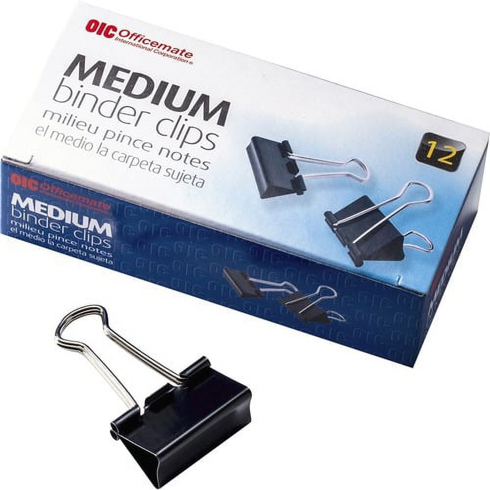 Officemate Binder Clips - Medium - 9" Length x 1.3" Width - 62.5 mil ...