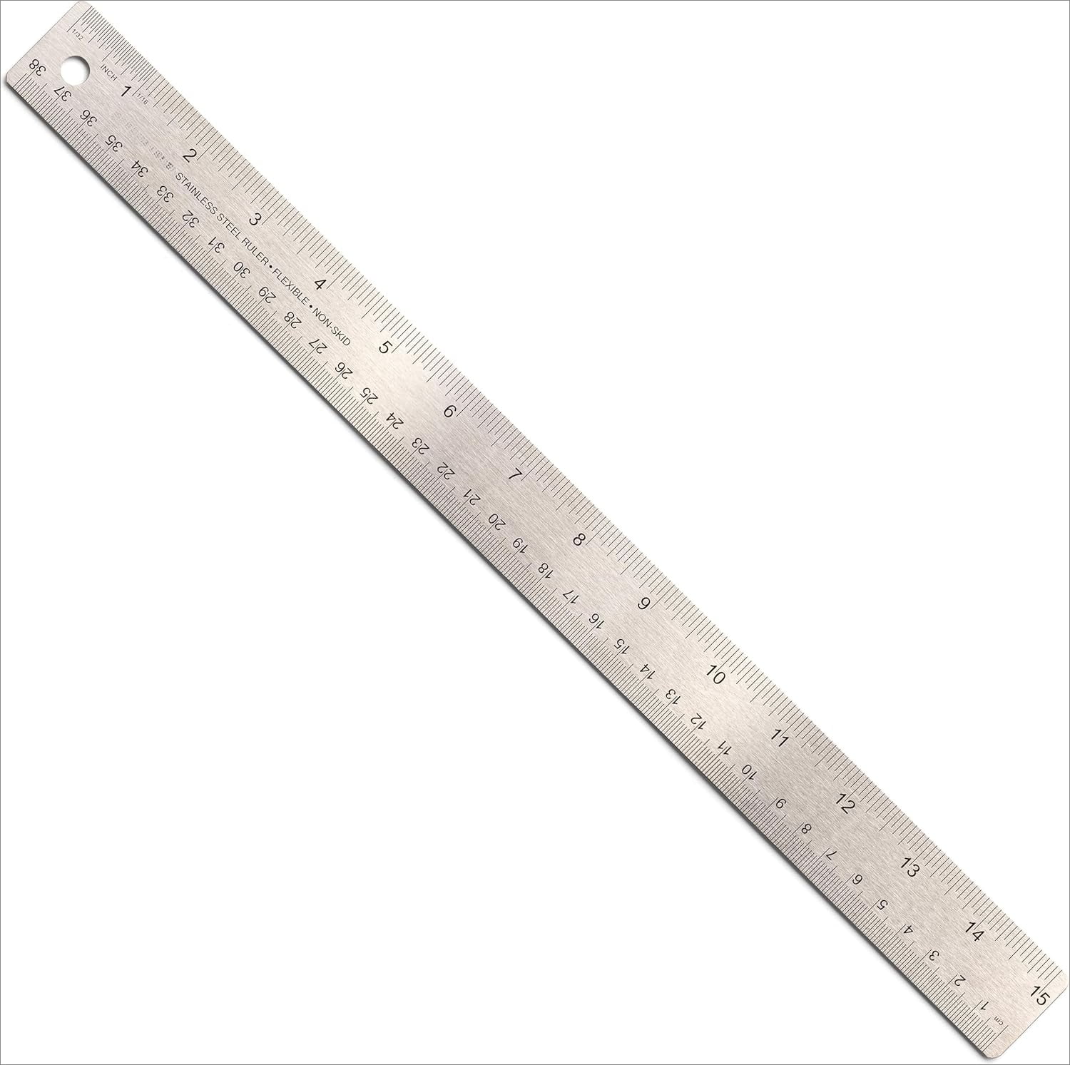 Officemate Classic Stainless Steel Metal Ruler, 15 inches with Metric ...