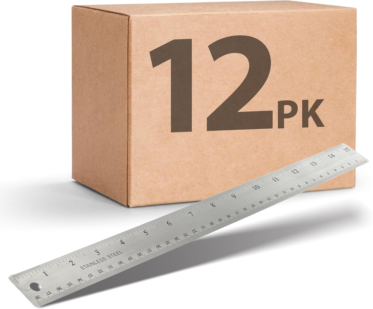 Officemate Classic Stainless Steel Metal Ruler, 15 inches with Metric ...
