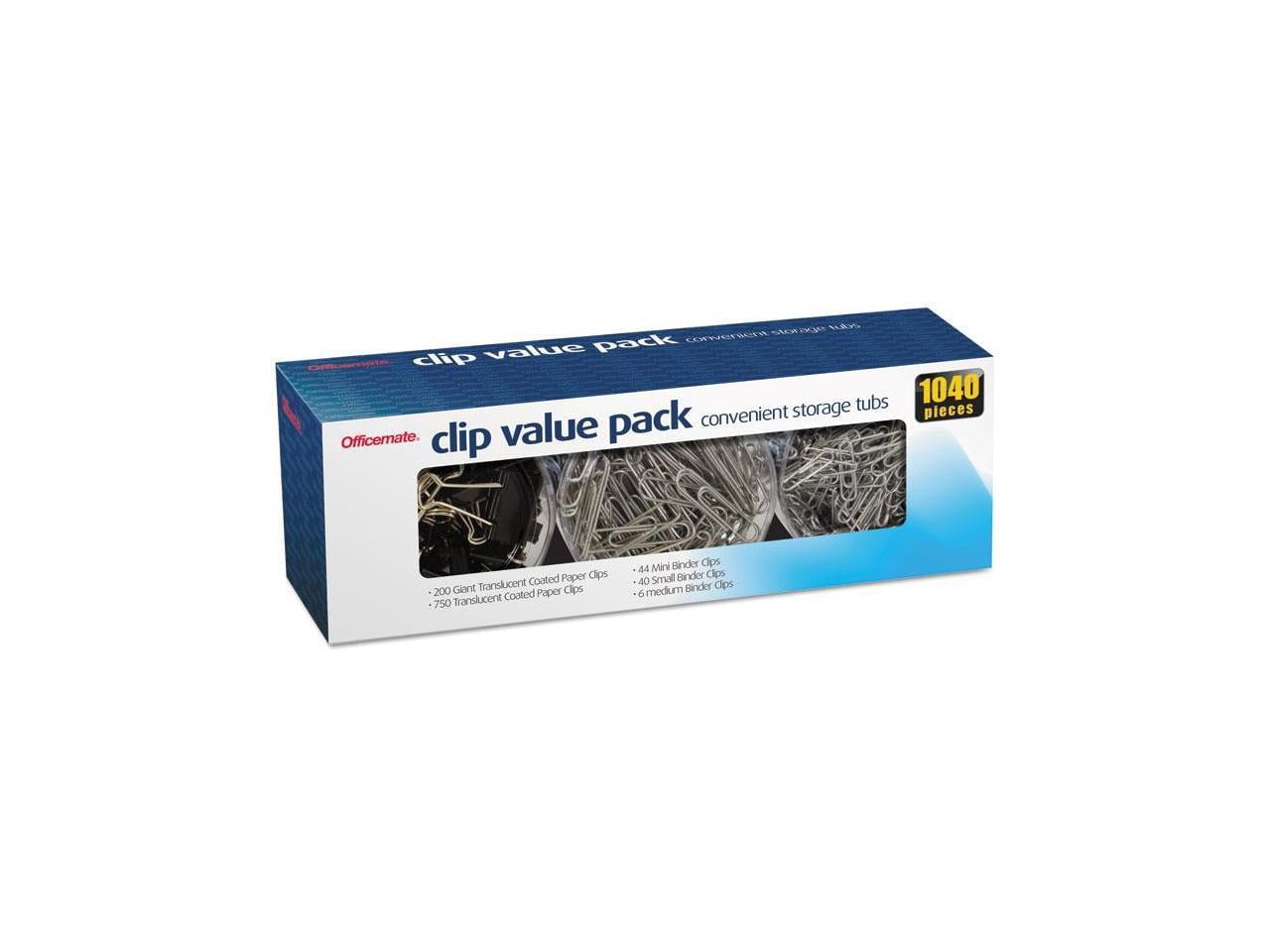 Officemate Clip Value Pack 1040 Pieces, 200 Giant Coated Paperclips ...