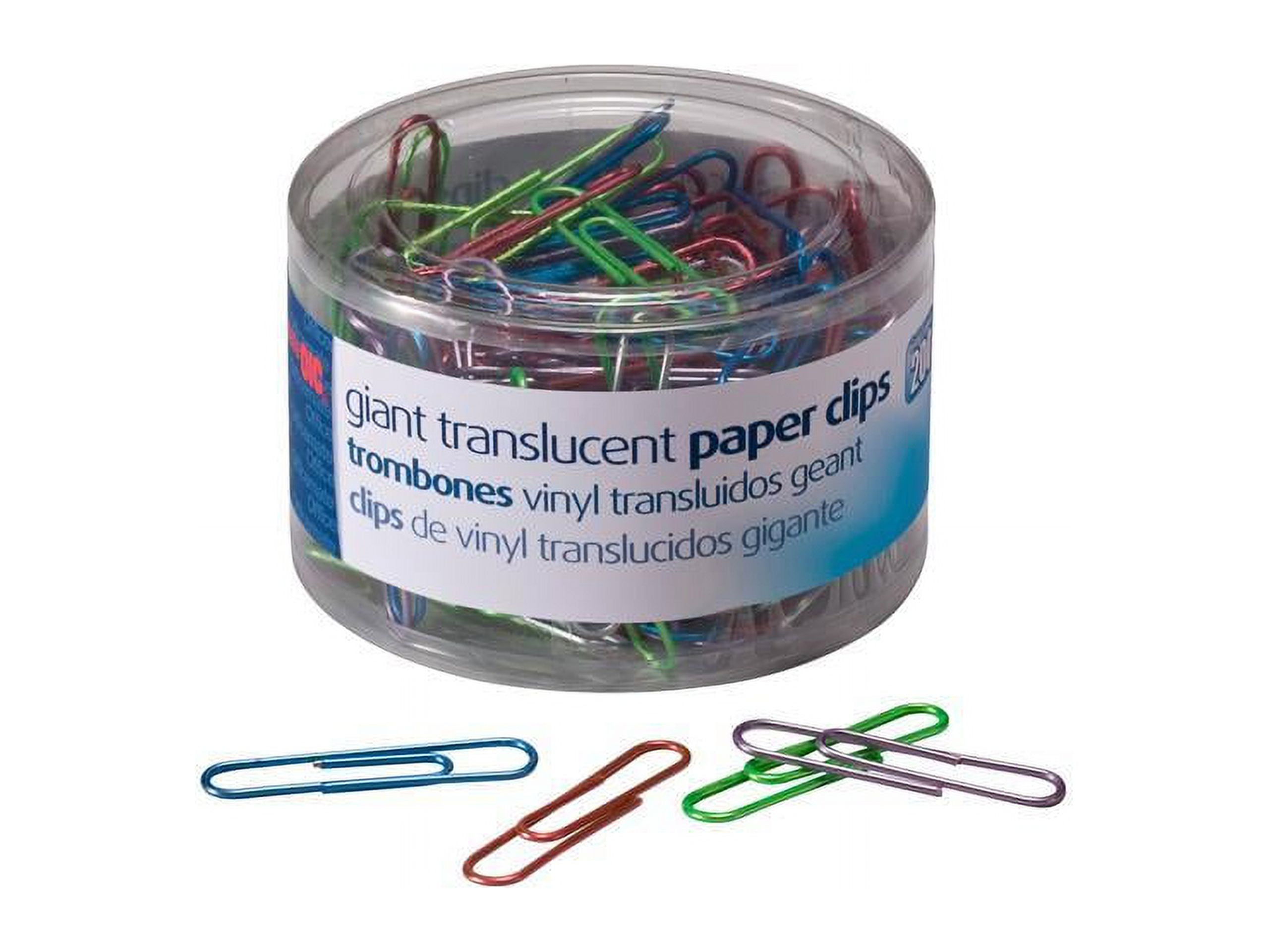 Officemate Giant Translucent Paper Clips, Assorted Colors, Box of 6 ...