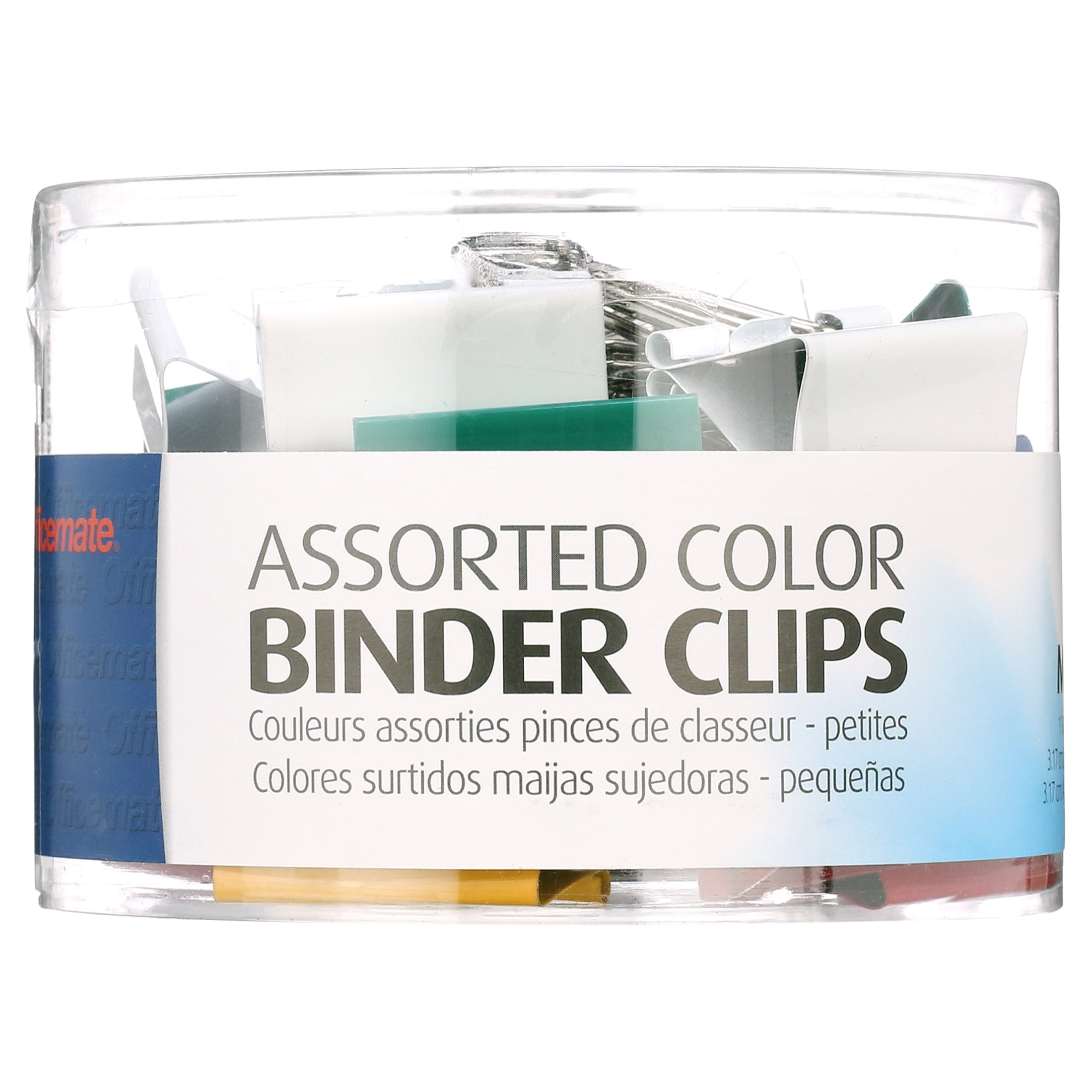 Officemate Medium Binder Clips, Assorted Colors, 24 Clips per Tub ...