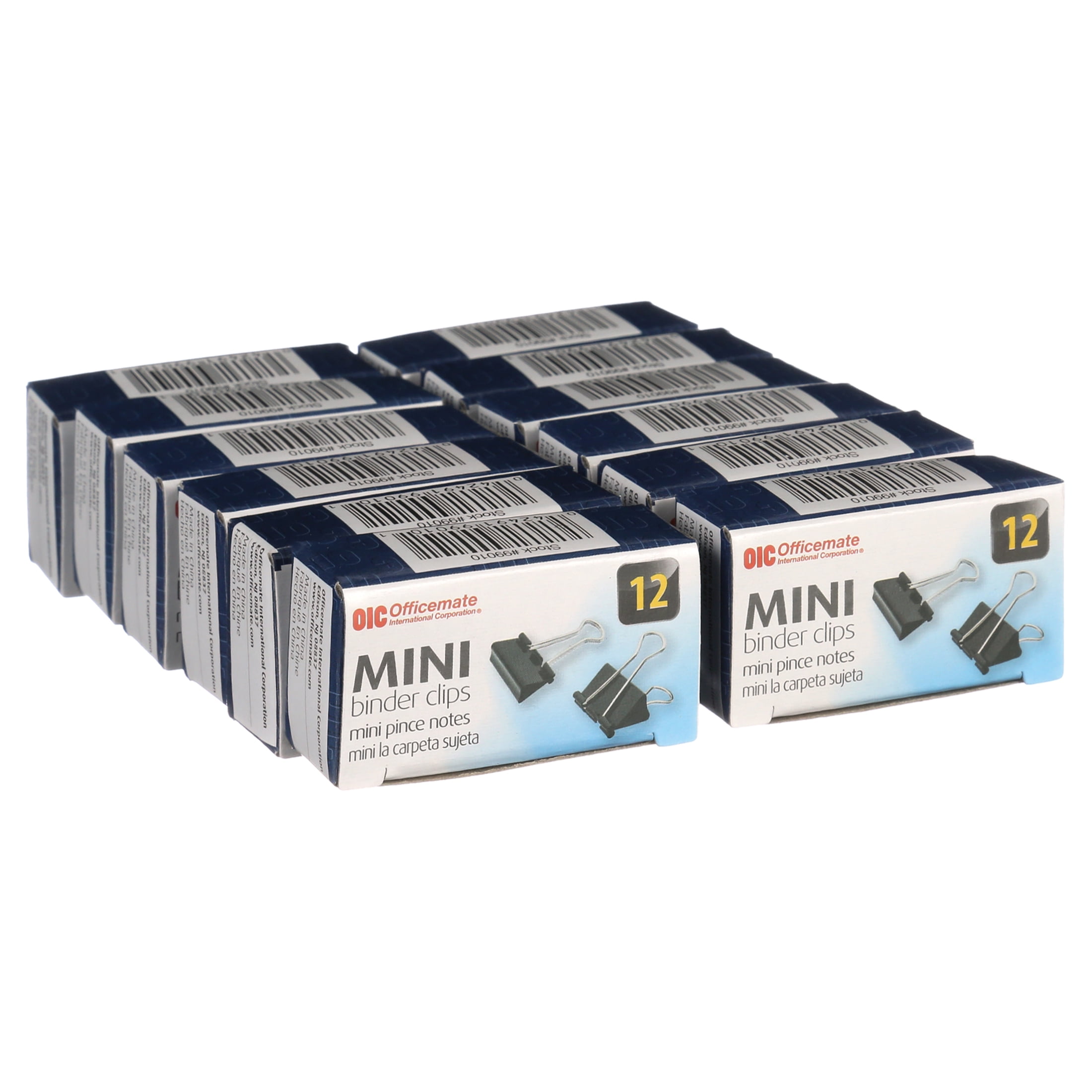 OfficeMate Mini Binder Clips, Black, 144 Count, Durable Compact Clips ...