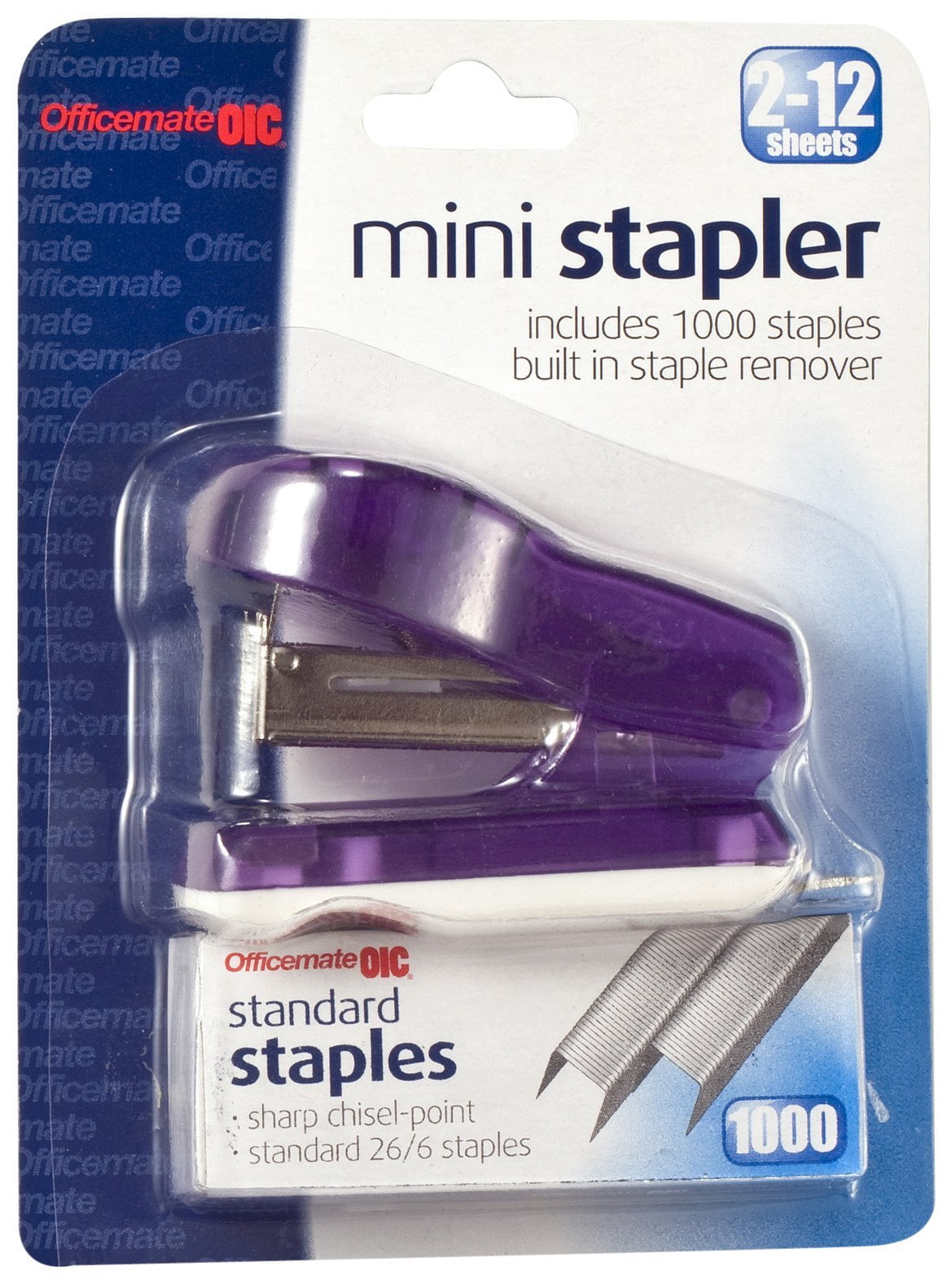 Officemate Mini Stapler with 1000 Standard Staples, Comes in Assorted ...