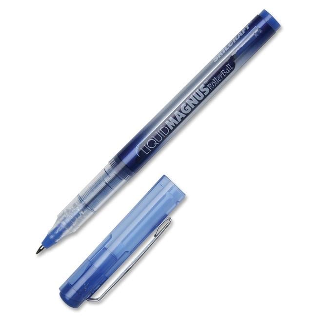 Officemate NSN4612663 0.5 mm Liquid Magnus Roller Ball Stick Pen - Blue - Walmart.com