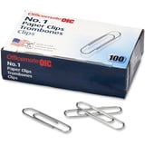 Officemate No. 1 Smooth Paper Clips, 100 Clips, Silver (99911 ...