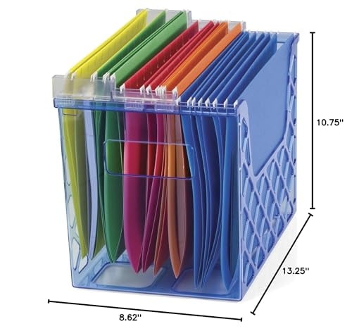 Officemate OIC Blue Glacier Desktop File Organizer, Transparent Blue ...