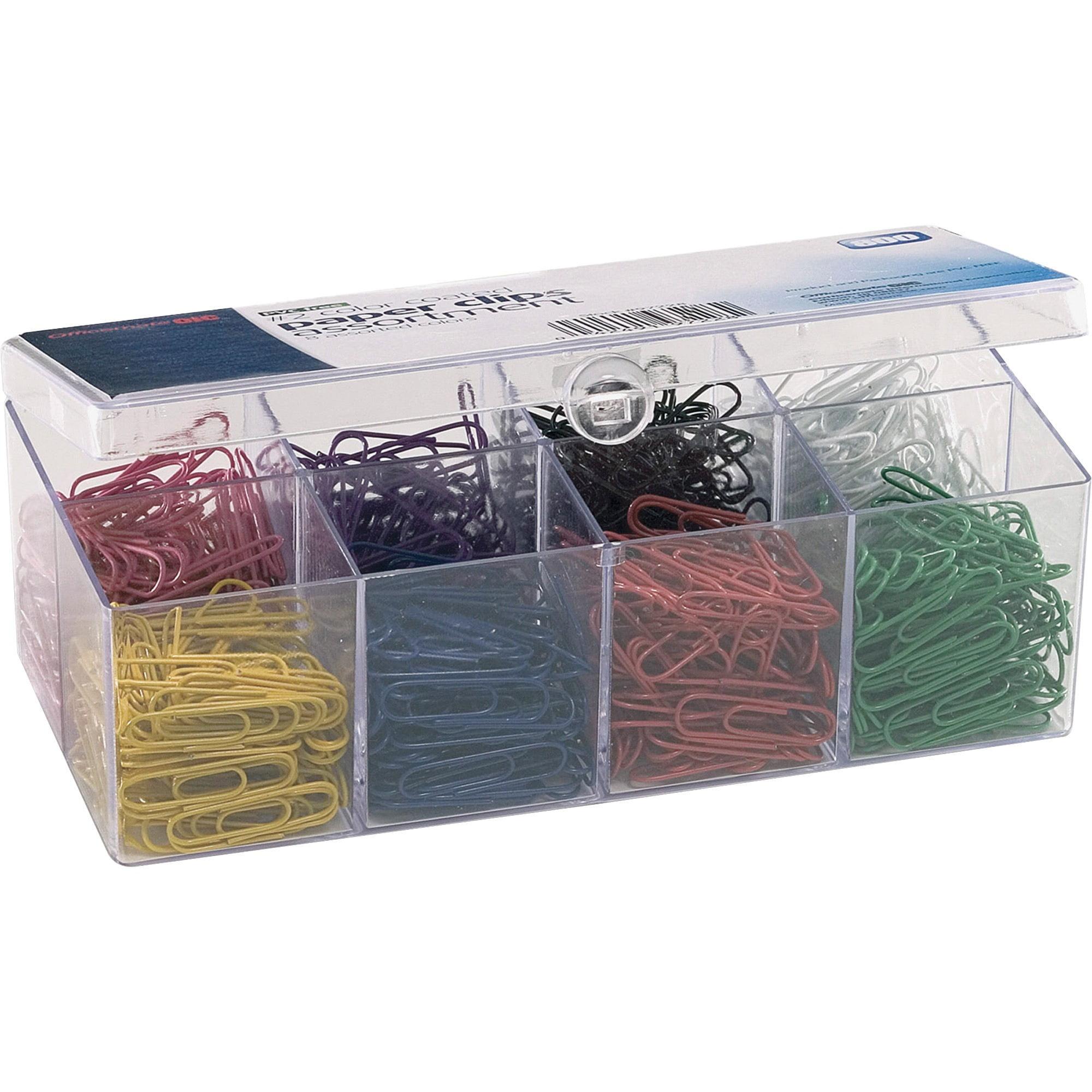Officemate Plastic Coated Paper Clips, No. 2 Size, Assorted Colors, 800 ...