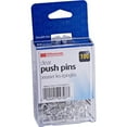 OfficeMate Push Pins, Clear, Box of 100, Hardened Steel Points, for ...