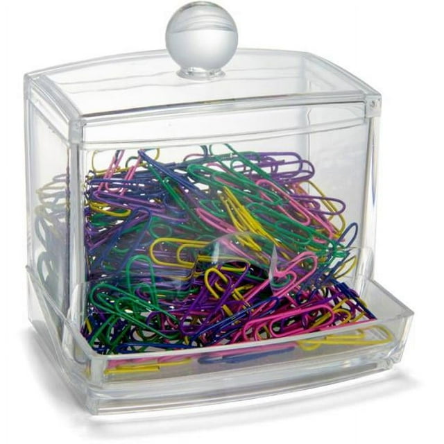 Officemate Self-Dispensing Paper Clip Holder, Clear, w/250 #1 Vinyl ...