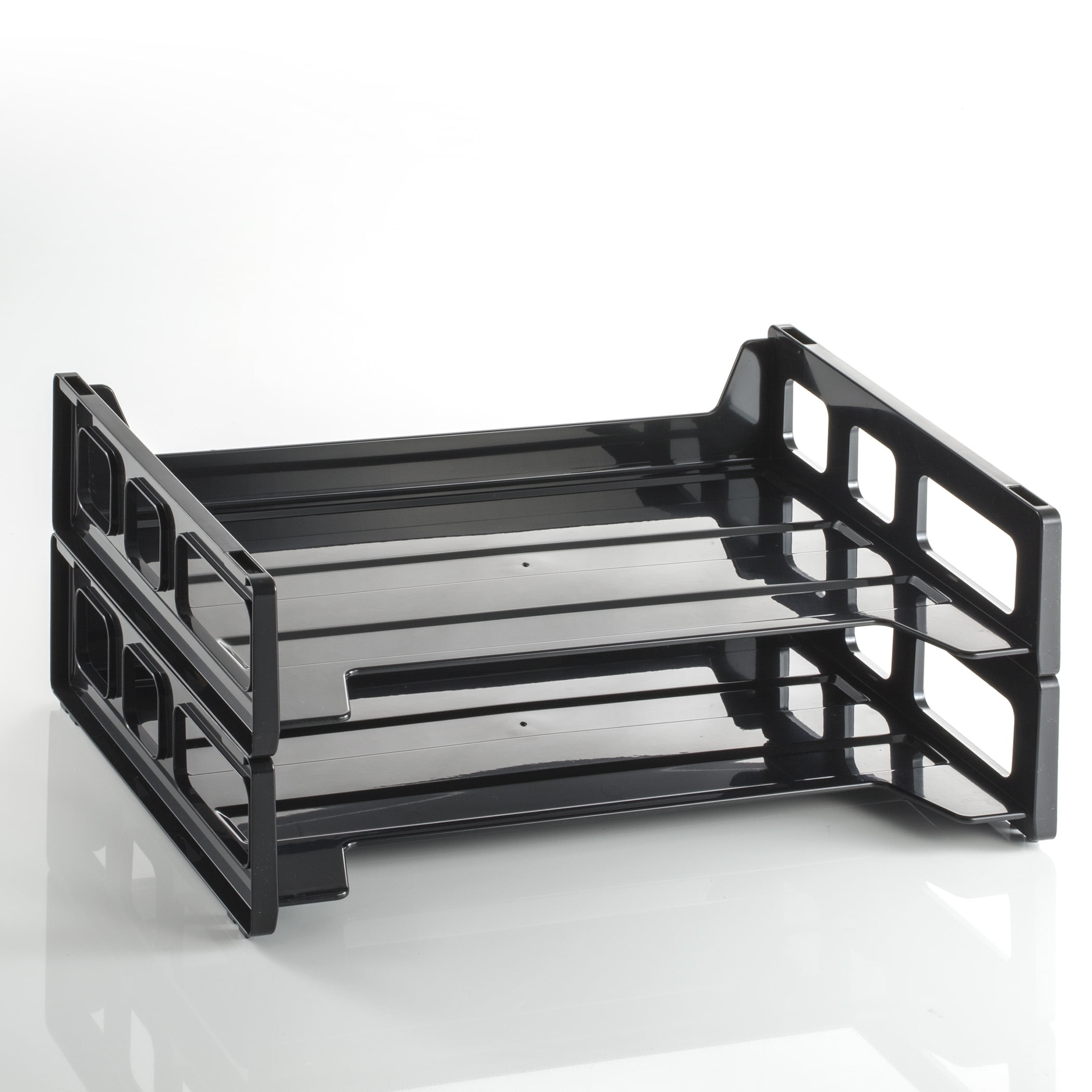 OfficeMate Side Load Letter Tray, Plastic, Letter-Size, Built-in ...