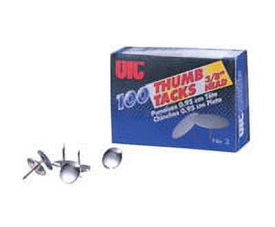 Officemate Steel Thumb Tacks, 7/16 Inch Head, Silver, Box of 100 (92913 ...