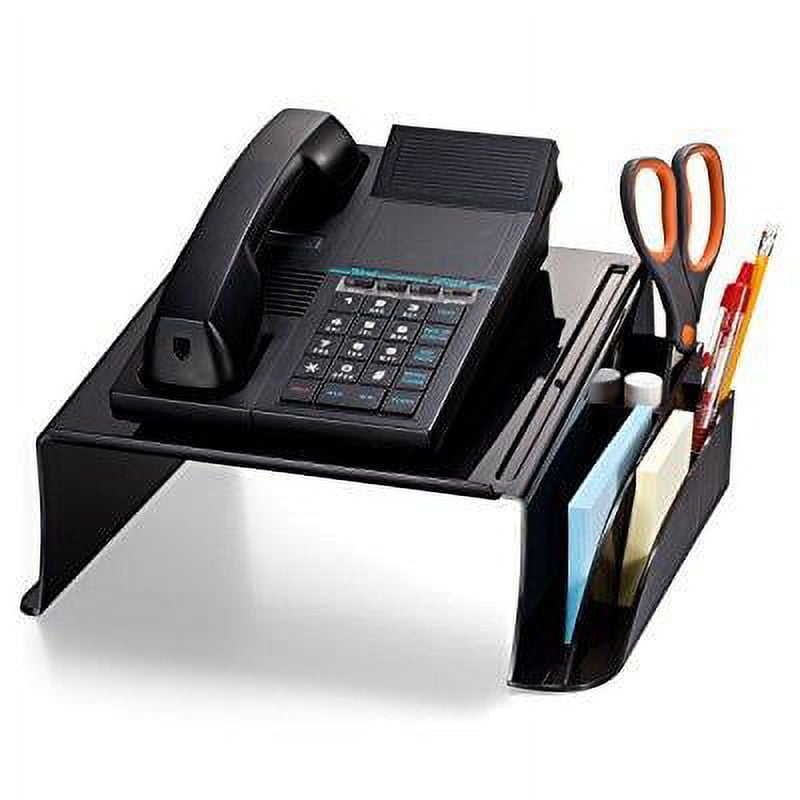 Officemate Telephone Stand, Laptop Stand, Black Plastic Computer Riser ...