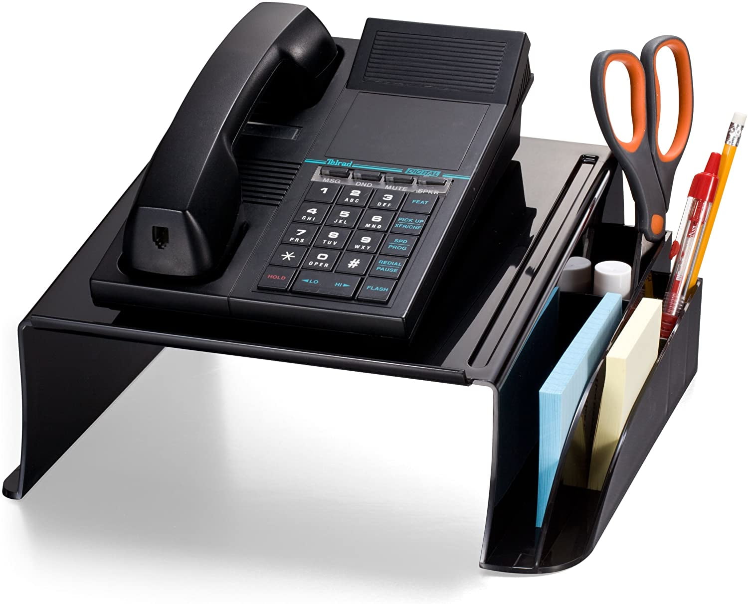 Officemate Telephone Stand, Laptop Stand, Black Plastic Computer Riser ...