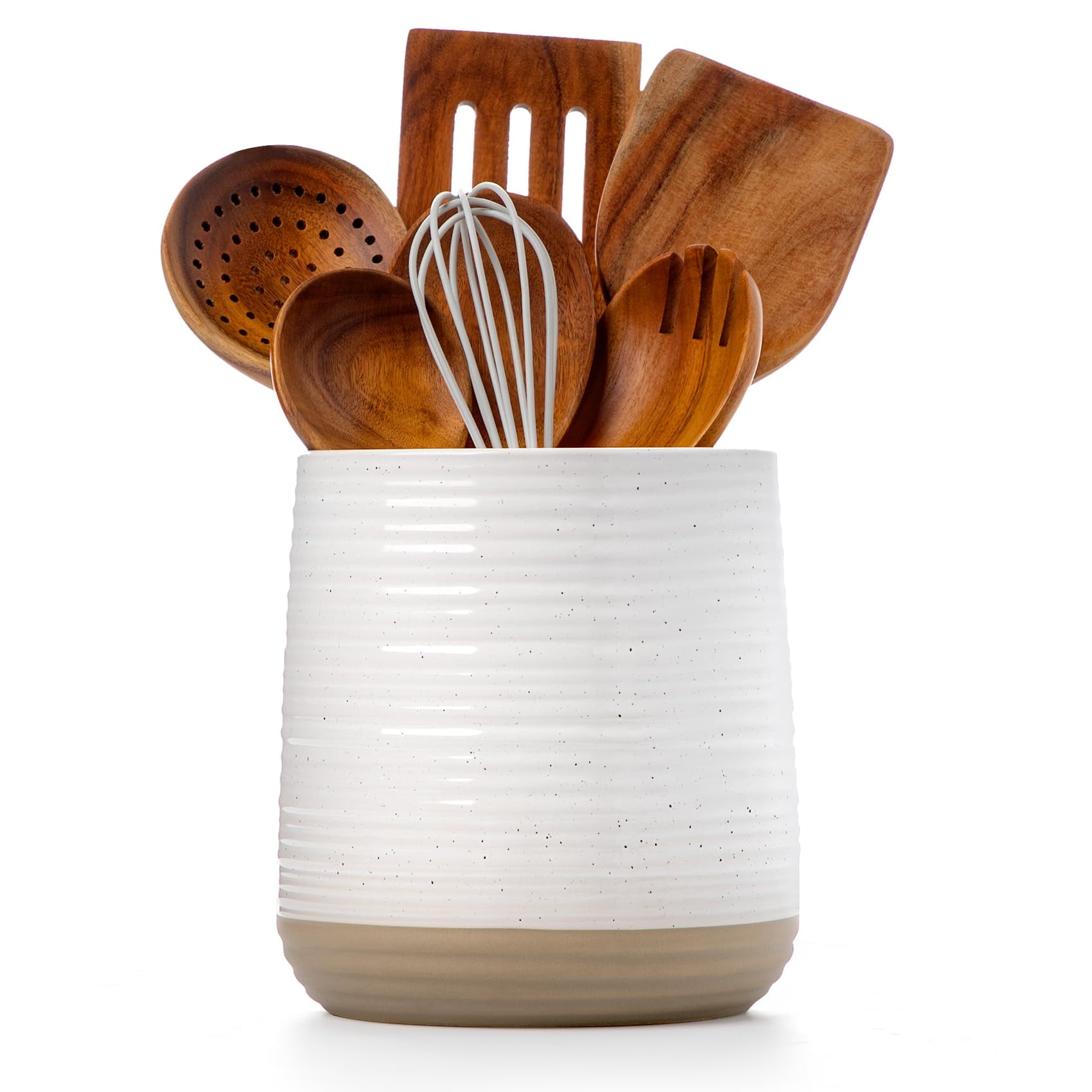 Officepal 6.8" Large Ceramic Kitchen Utensil Holder - Utensil Holder ...