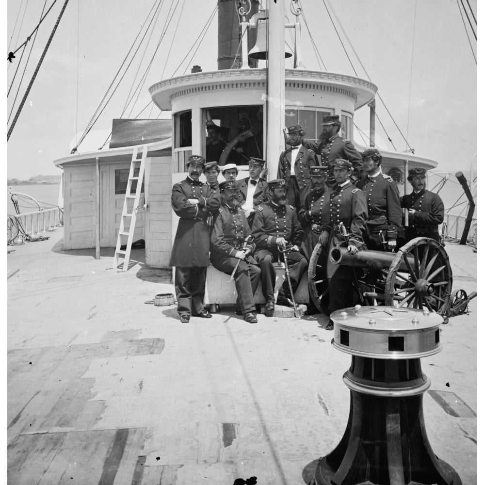 Officers of the U.S.S. Philadelphia before pilot-house Poster Print (18 ...