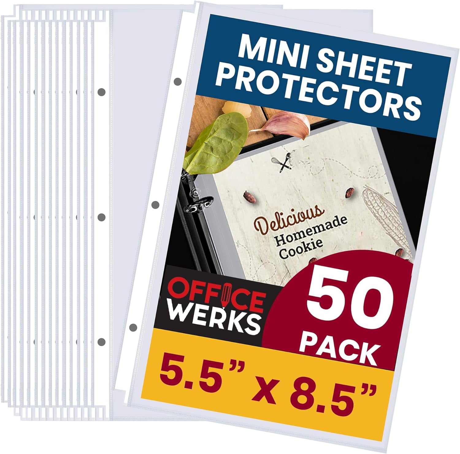 Officewerks Heavyweight Clear Mini Sheet Protectors Holds 5.5 x 8.5 ...