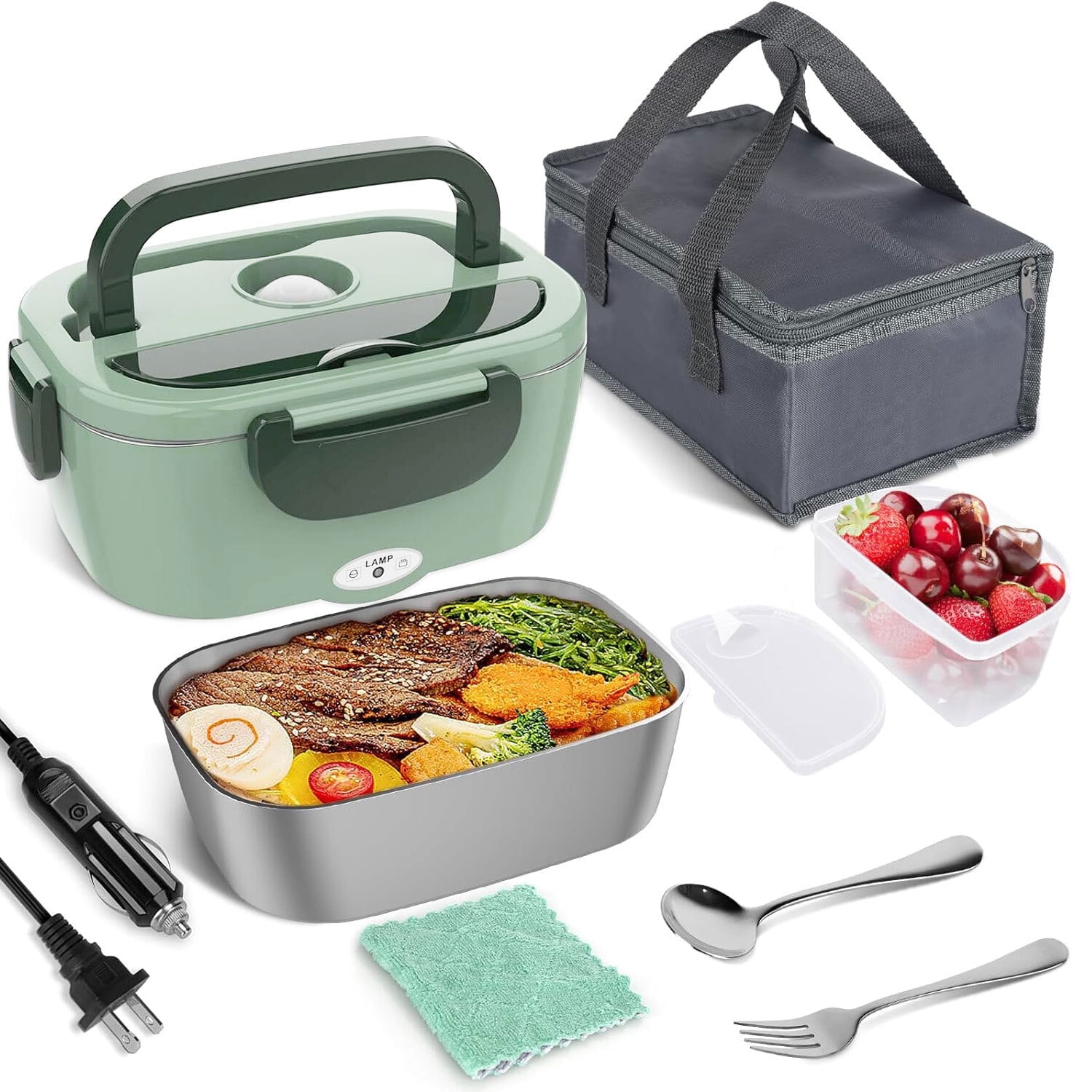 Officeworld 2-in-1 Electric Lunch Box, Portable, Leakproof, 1.5L ...