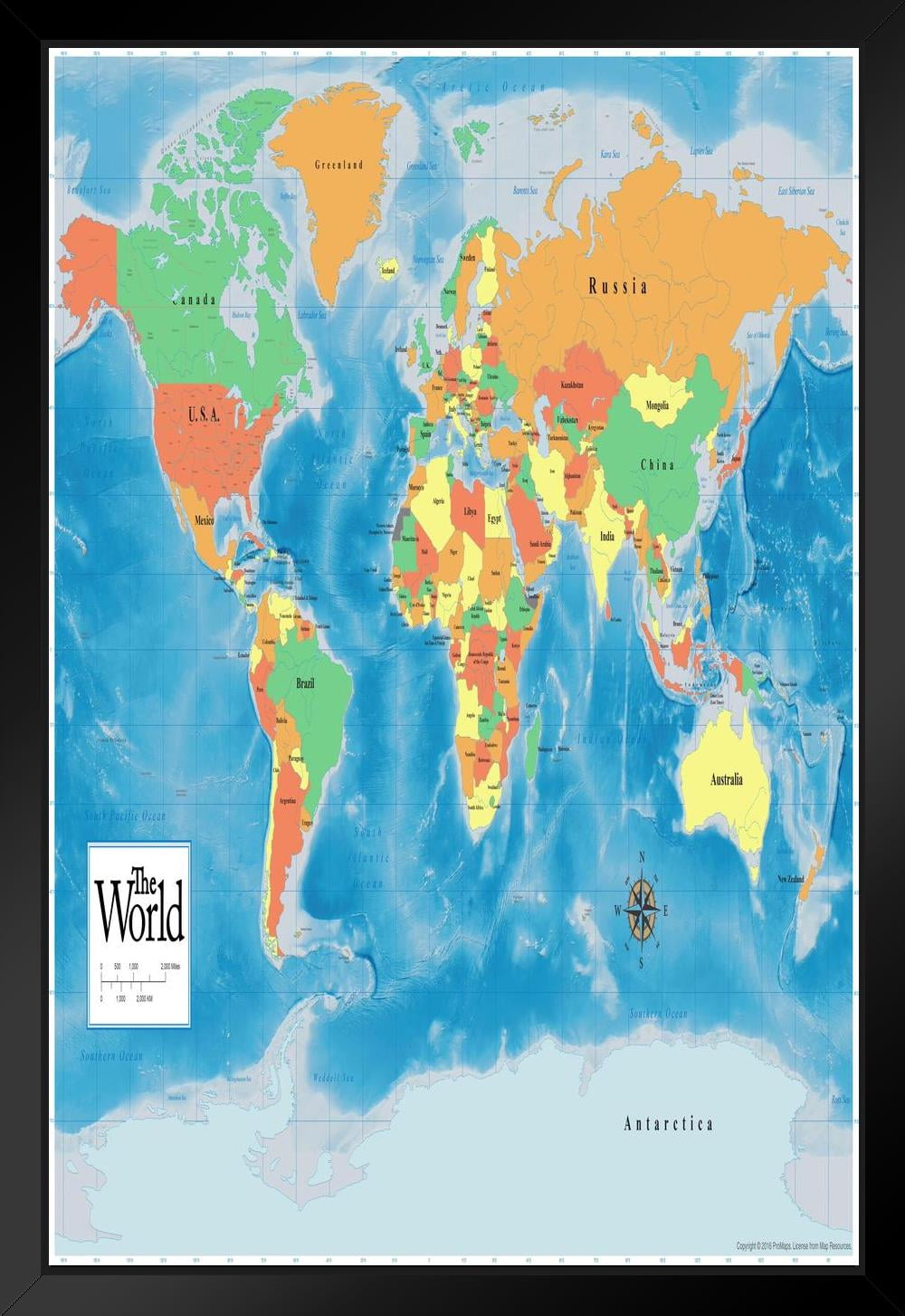 Official 2022 World Map Classroom Reference Chart Vibrant Colors ...