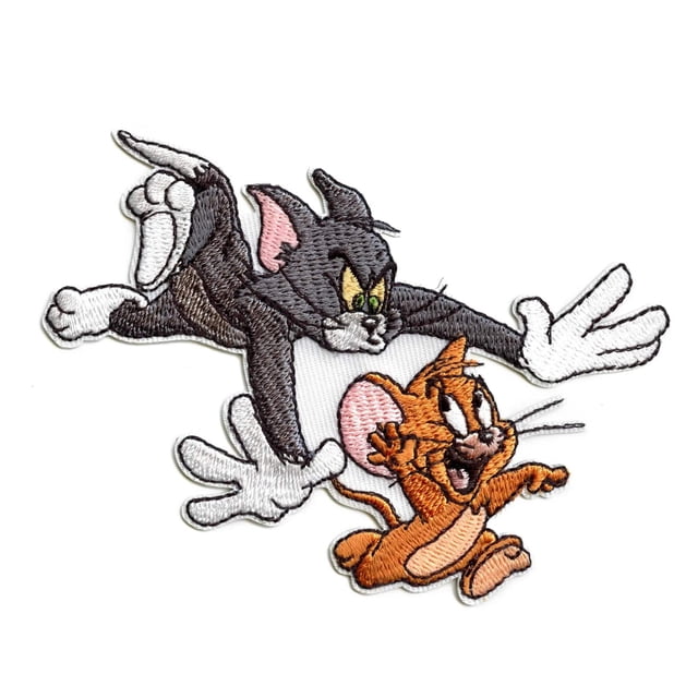 Official Cartoon Tom And Jerry Patch Chasing Embroidered Iron On ...