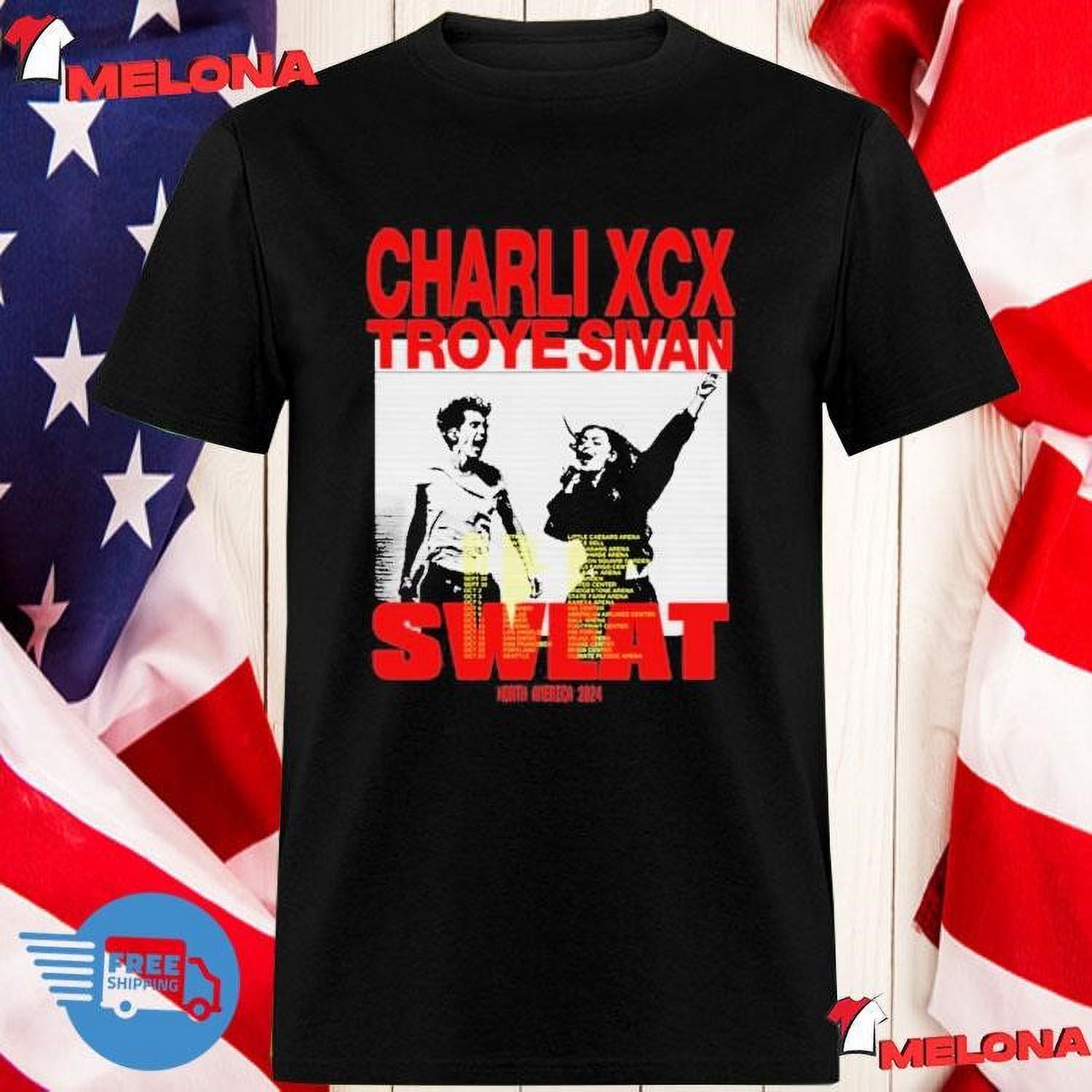 Official Charli Xcx Troye Sivan Sweat North America 2024 T-shirt ...