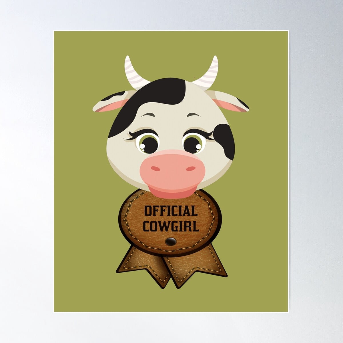 Official Cowgirl Adorable Holstein Cow / Calf Poster Wall Art, Modern ...