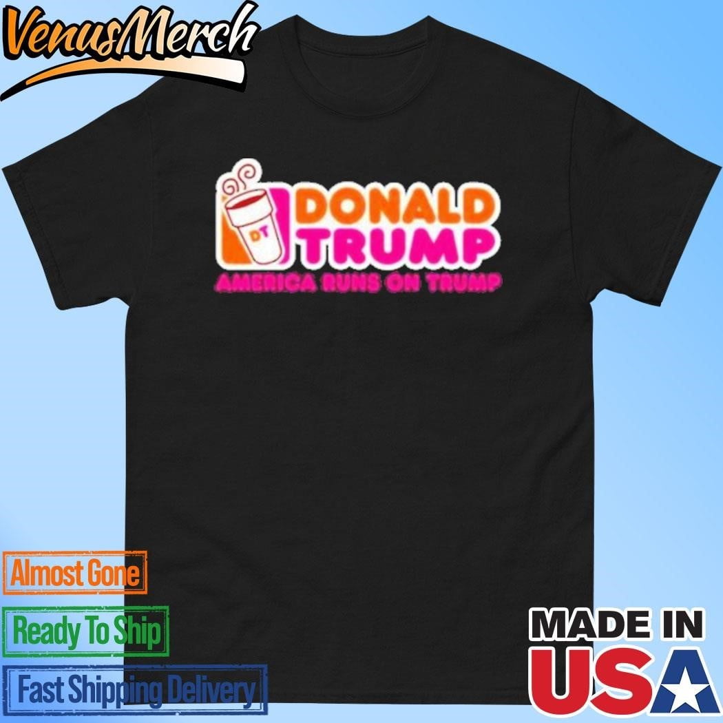 Official Donald Trump America Runs On Trump Donuts Orange And Pink T ...