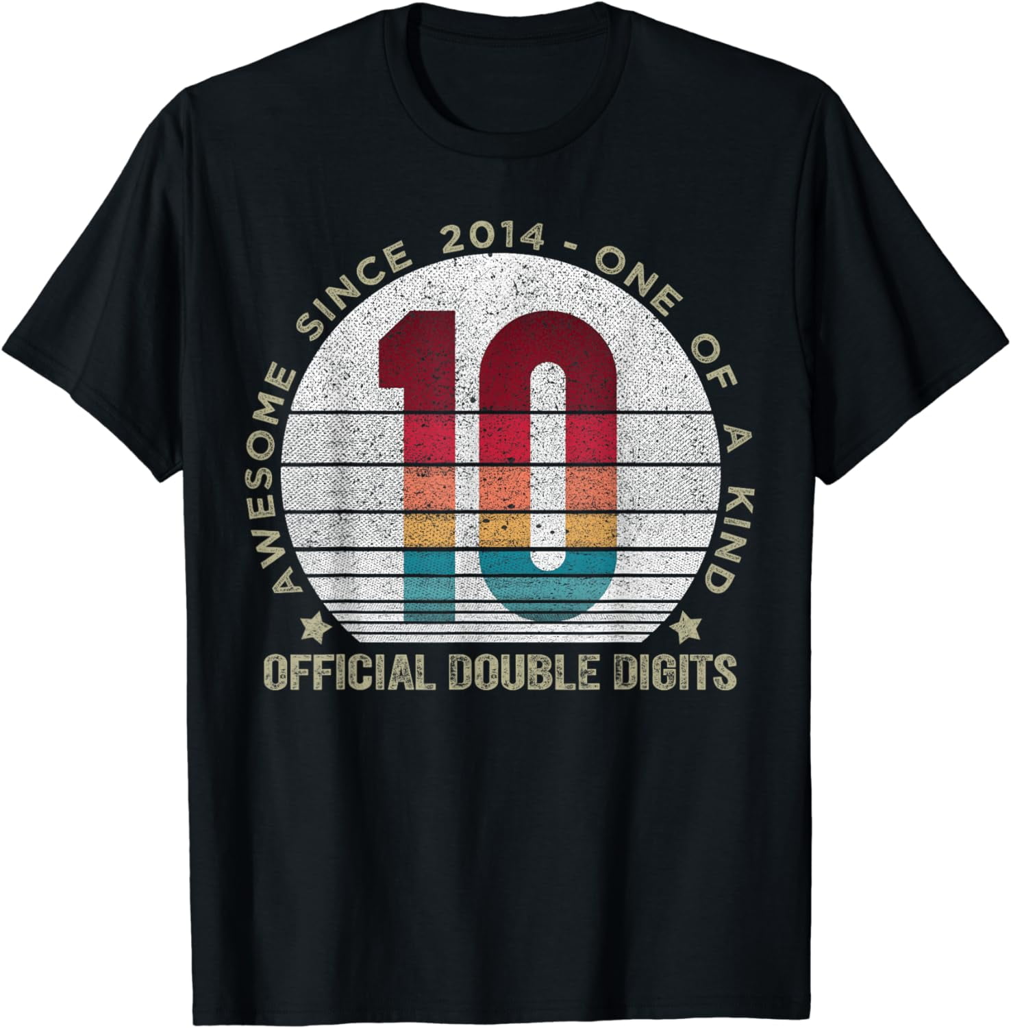 Official Double Digits 10th Birthday 10 Year Old Gifts T-Shirt ...