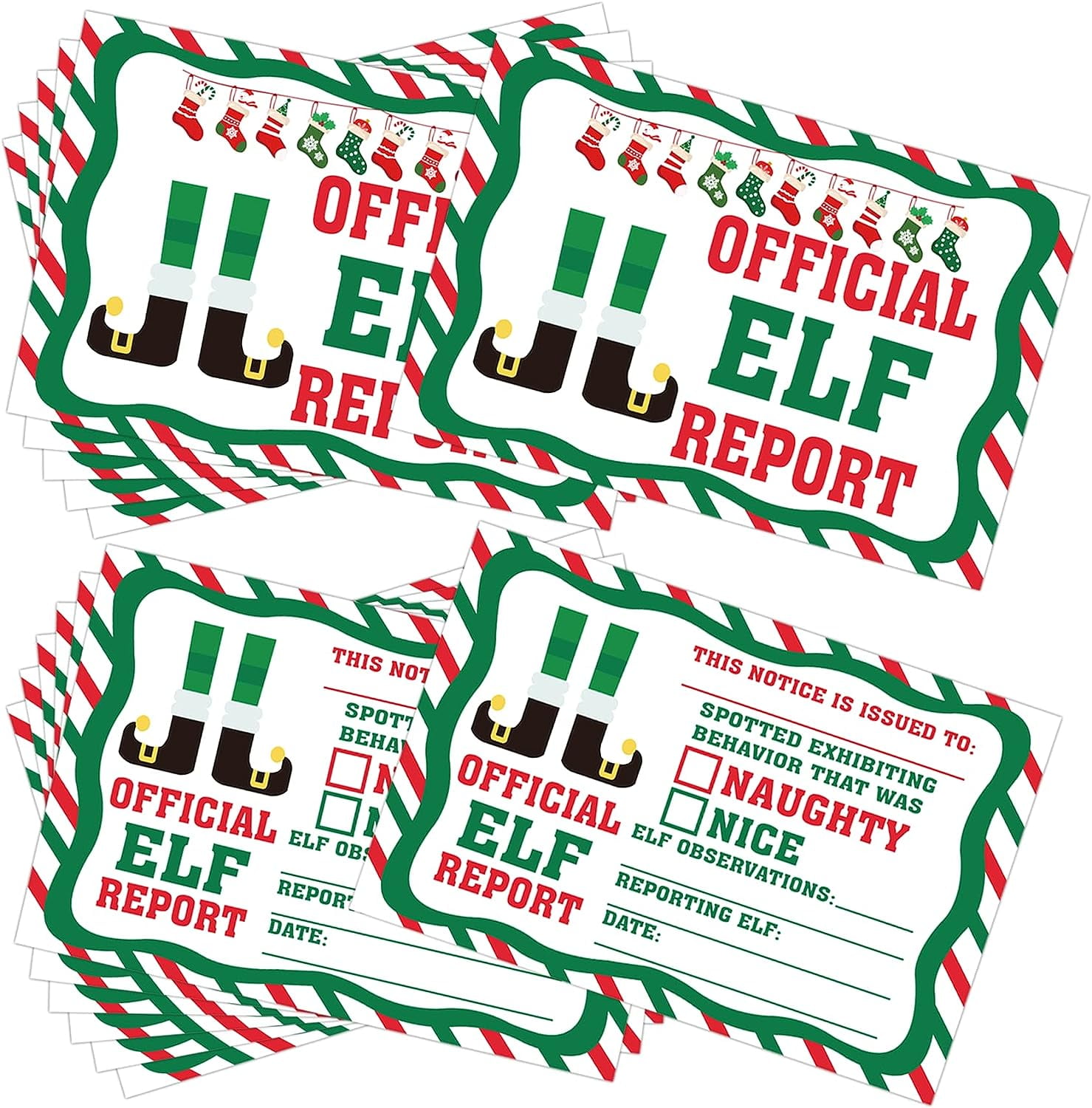 Official Elf Reports Cards Elf Christmas Cards 4x6inch Elf Behavior ...
