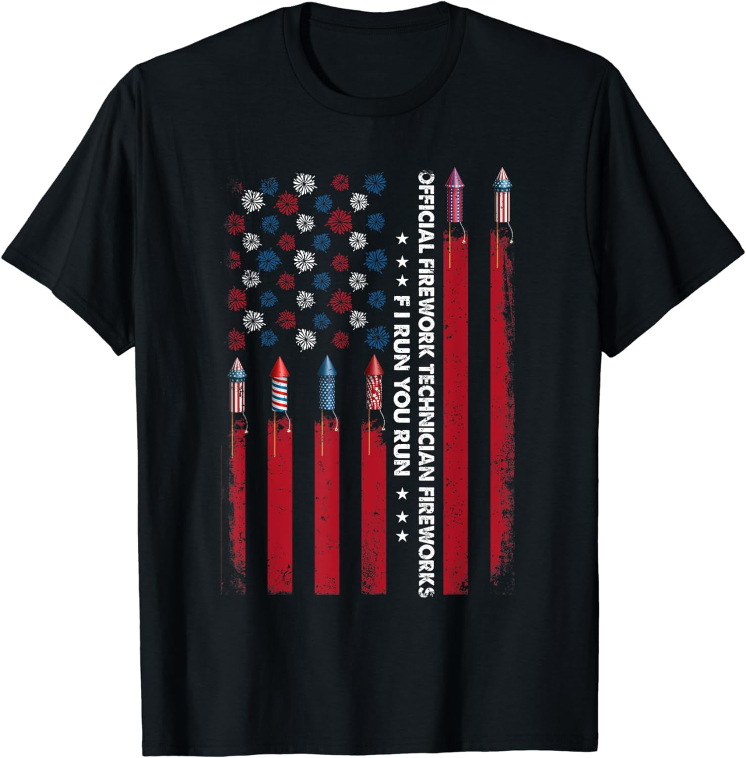 Official Firework Technician American Flag Happy 4th Of July T-Shirt ...