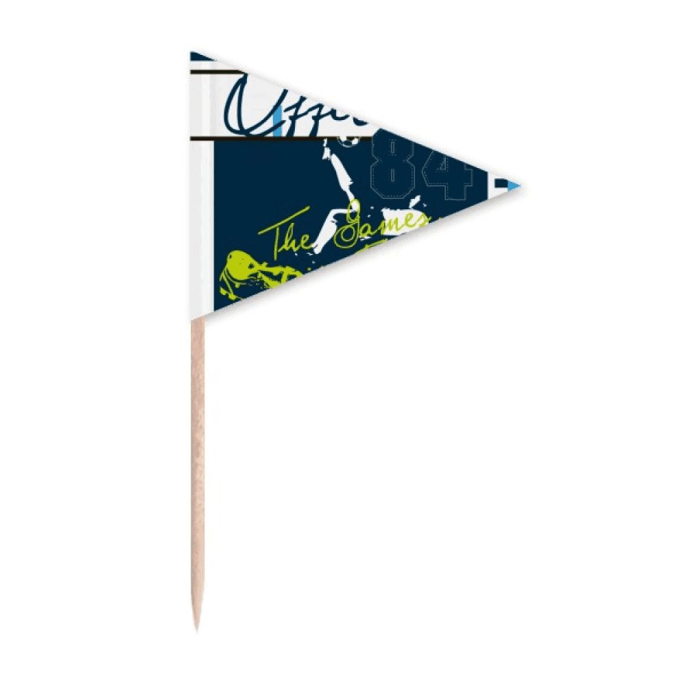 Official Football soccer Sports Toothpick Triangle Cupcake Toppers Flag ...