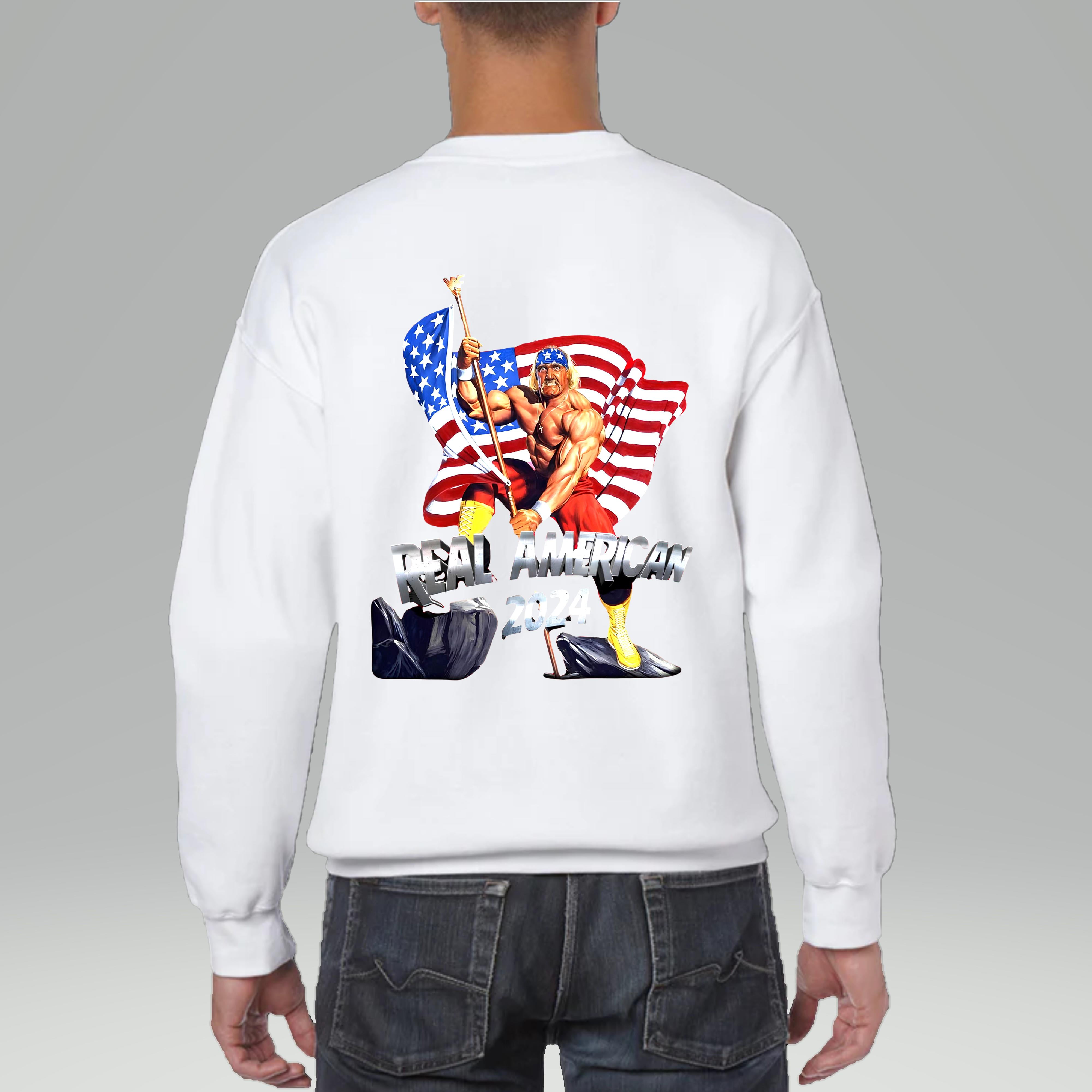 Official-Hulk-Hogan-Real-American-2024, Unisex Sweater Back Side for ...