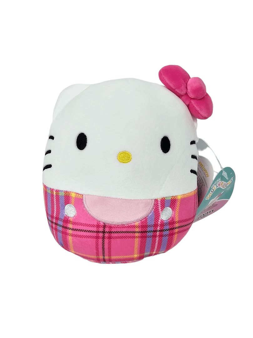 Squishmallows Official Kellytoys Plush 7.5 Inch Hello Kitty Pink Plaid ...
