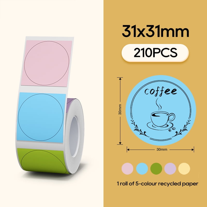 Official Label Paper Roll Round White Transparent Sticker Paper Rolls ...